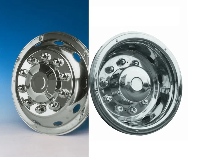 4 X 22.5" stainless Scania Truck Bus Coach wheel trims hub cover super ...