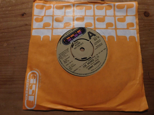 DÉMO CONNIE FRANCIS 'The Response/Paint The Rain' 7'' EUR 8,29 ...