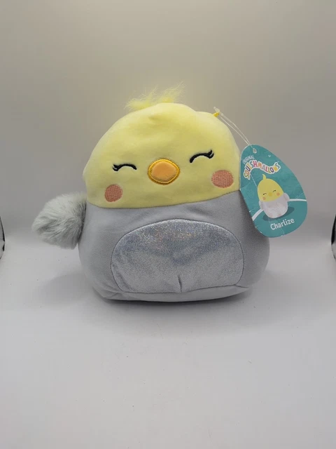 CHARLIZE THE CHICK Grey & Yellow Squishmallow 8" Plush Soft Toy Duck ...