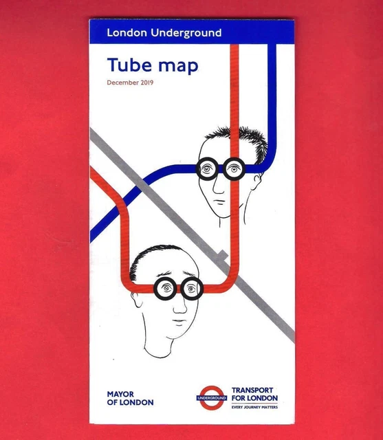 LONDON UNDERGROUND TUBE Map December 2019 Morden By Bedwyr Williams £1. ...