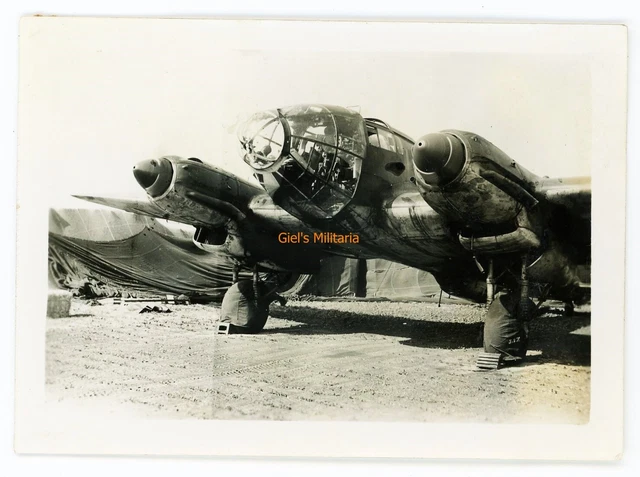 ORIG. PHOTO LUFTWAFFE aircraft Heinkel HE 111, airfield, tents. £8.57 ...