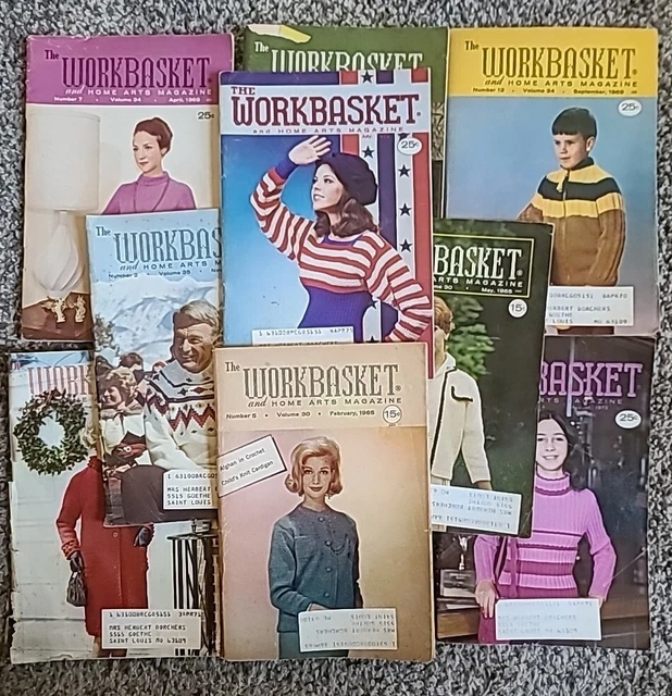 VINTAGE 60S & 70s The Workbasket Magazine Lot of 10 Craft Booklets £7. ...