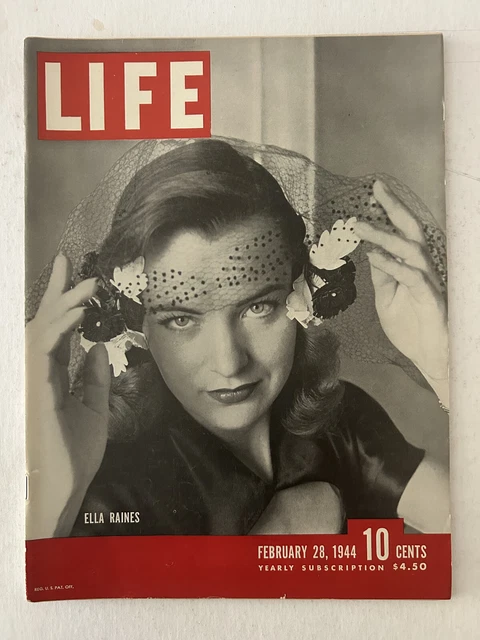 LIFE MAGAZINE FEBRUARY 28, 1944, Berlin Bombing, Ella Raines, Battle ...