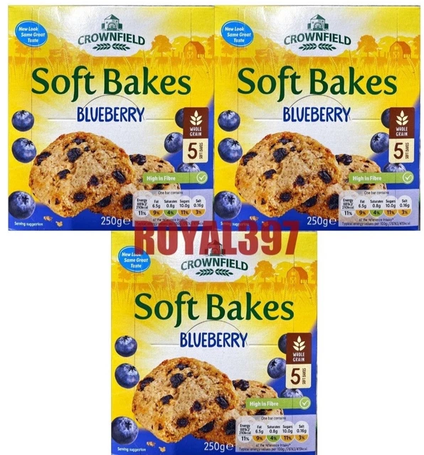 CROWNFIELD HIGH IN Fiber Whole Grain 5 Soft Bakes Bar 250g 3 Boxes £13. ...