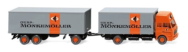 WIKING - CAMION porteur avec remorque - MERCEDES 1638 MÖNKEMÖLLER - 1/ ...