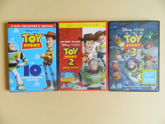 DISNEY PIXAR TOY Story 1 2 & 3 DVD Bundle - Tom Hanks Tim Allen £9.99 ...