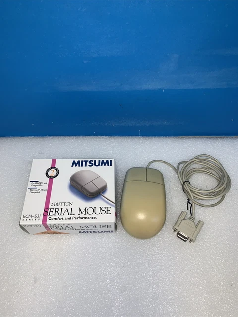 VINTAGE - MITSUMI 2 Button Serial Mouse ECM-S31 For IBM Apple PC ...