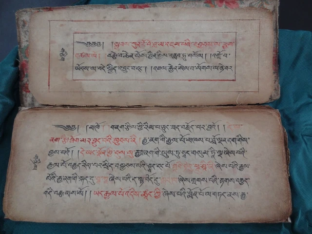 ANTIQUE MONGOLIAN TIBETAN Buddhist Handwritten Complete Manuscript ...