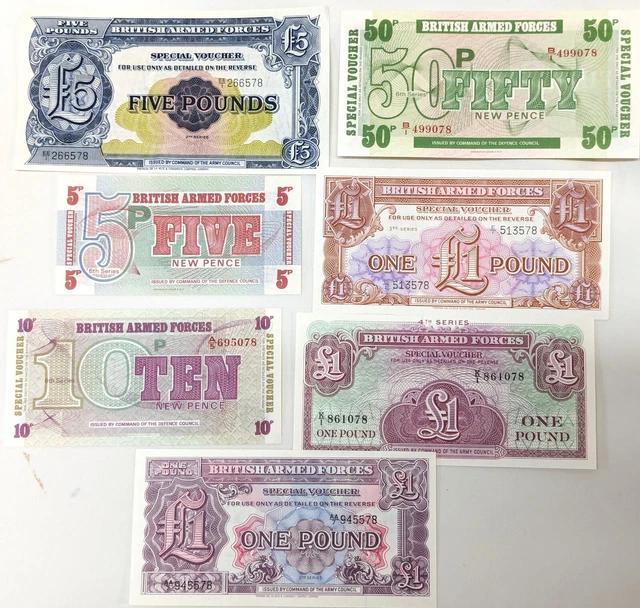 WW2 BRITISH ARMED Forces military bank notes (7) $10.50 - PicClick AU