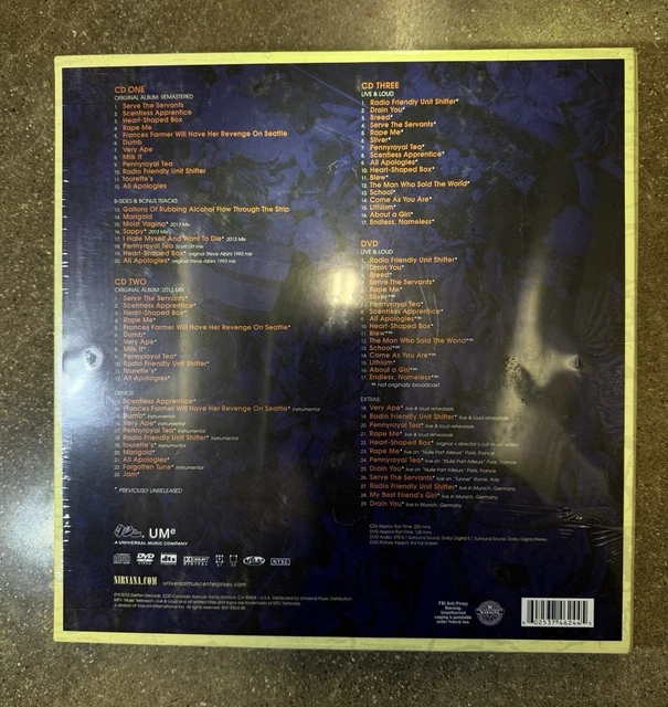 NIRVANA – IN Utero (20th Anniversary Super Deluxe) 3CD + DVD Box Set ...