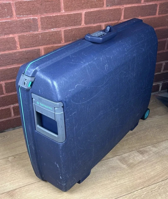 SAMSONITE OYSTER HARD Shell Suitcase Navy Blue/ Turquoise - Large ...