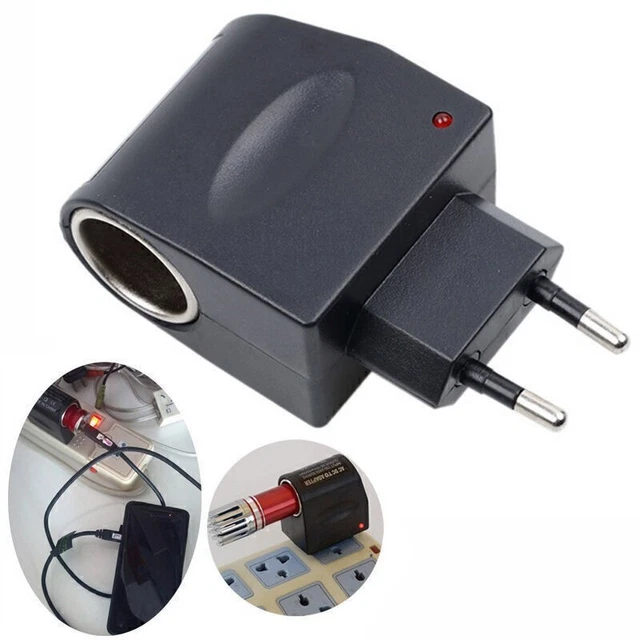 PLUG CAR ADAPTER AC DC socket cigarette lighter 220V - 12V EU DHL £9.94 ...
