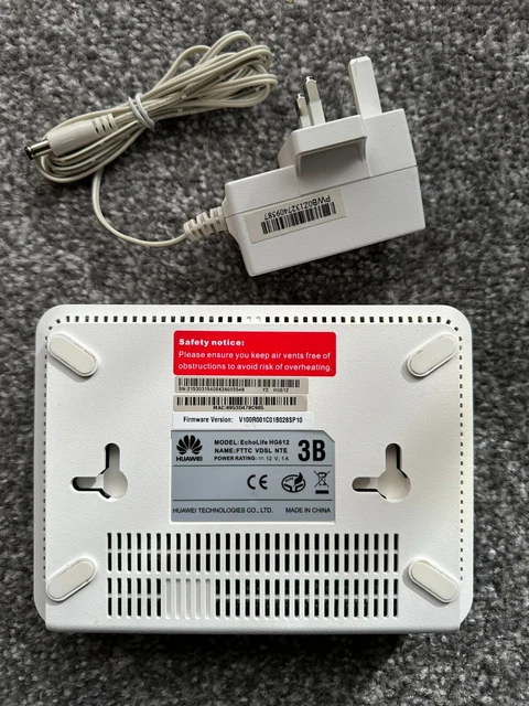 UNLOCKED BT OPENREACH Huawei EchoLife HG612 3B VDSL FTTC Fibre Modem HG ...