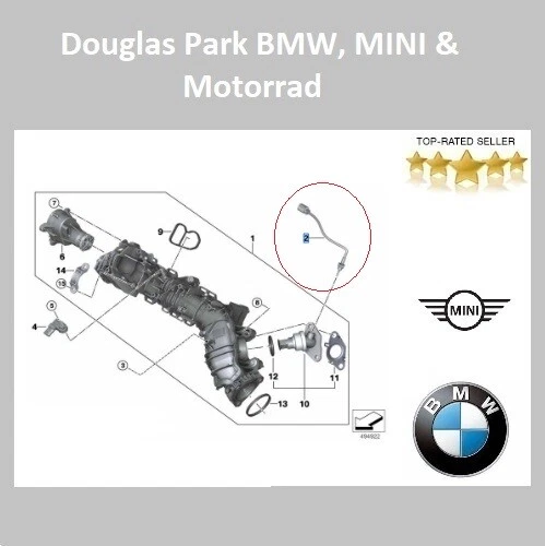 BMW GENUINE.AGR TEMP Sensor 1,2 Series F40 F44 F45 F46.X1-F48 X2-F39 13628576316 £75.80 ...