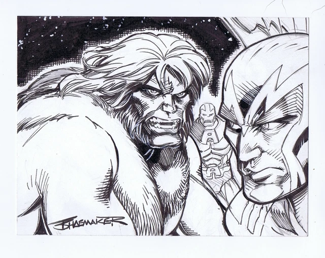 CARTE CROQUIS SABRETOOTH Apocalypse Archangel : Terry Shoemaker Marvel ...