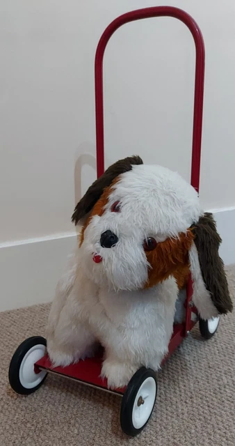1970S VINTAGE DOG On Wheels Push Along Toy Cute Head Tilt: Excellent ...