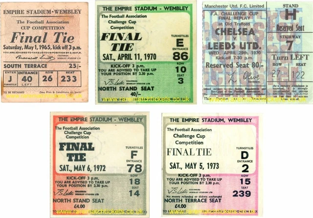 REPRODUCTION LEEDS UNITED FA CUP FINAL 5 ticket gift set [RMT] £4.99 ...