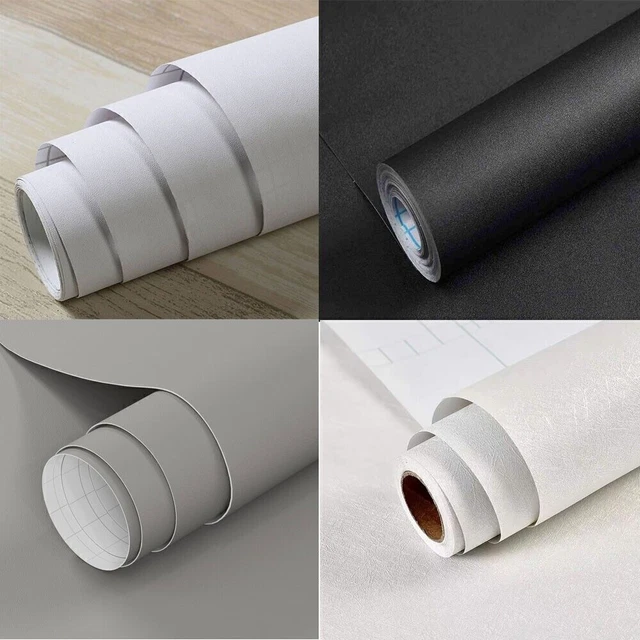 6M/12M VINYL MATTE Wallpaper Self Adhesive Contact Paper Furniture Wall ...