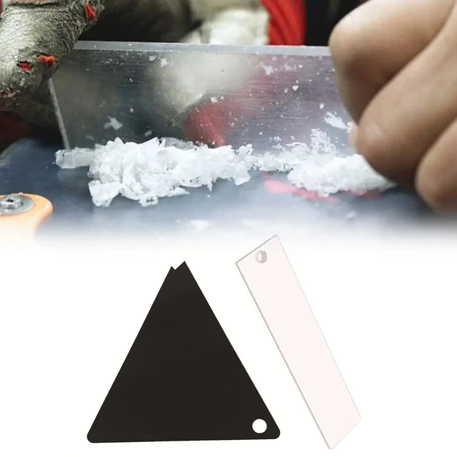 SKI WAX SCRAPER Triangle Rectangle Set 4mm Thick Acrylic Abrasion ...