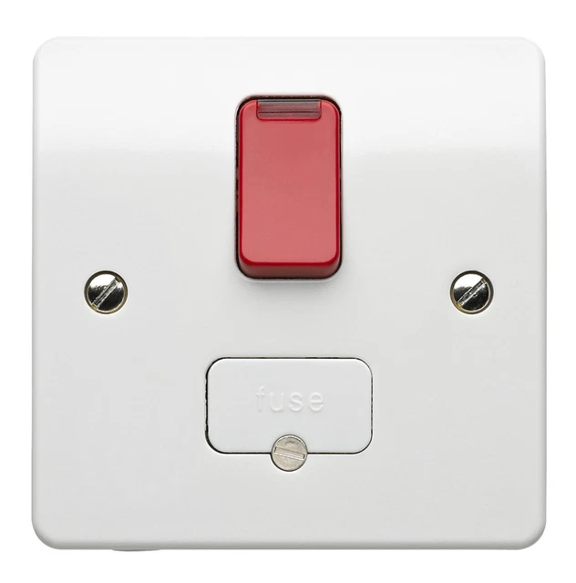 MK K370D1 13 Amp Switched Fused Spur with Red Rocker + Neon Flex Outlet ...