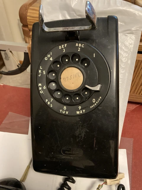 VTG. BELL System Western Electric AB554 Rotary Wall Phone Black Tested ...