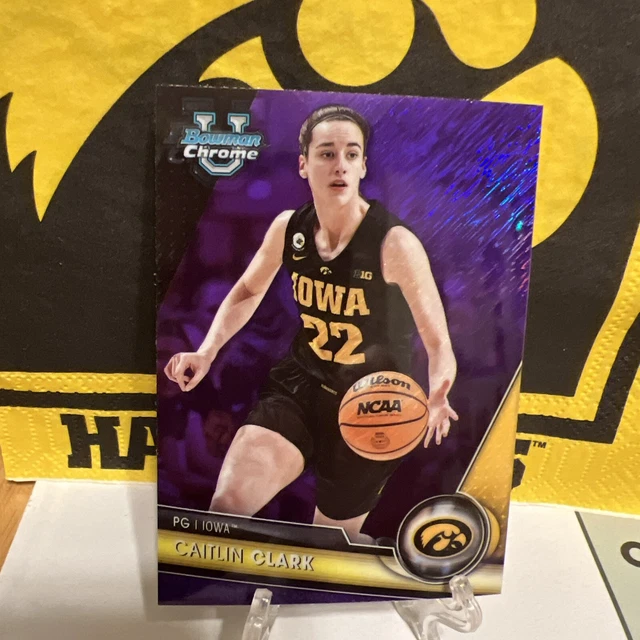 CAITLIN CLARK 2024 Bowman U chrome #34 violet scintillement SSP IOWA ...