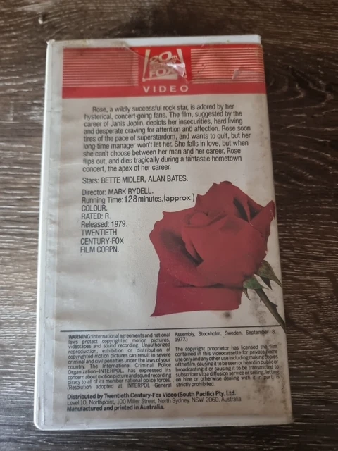 THE ROSE VHS Bette Midler and Alan Bates EX RENTAL $27.54 - PicClick CA