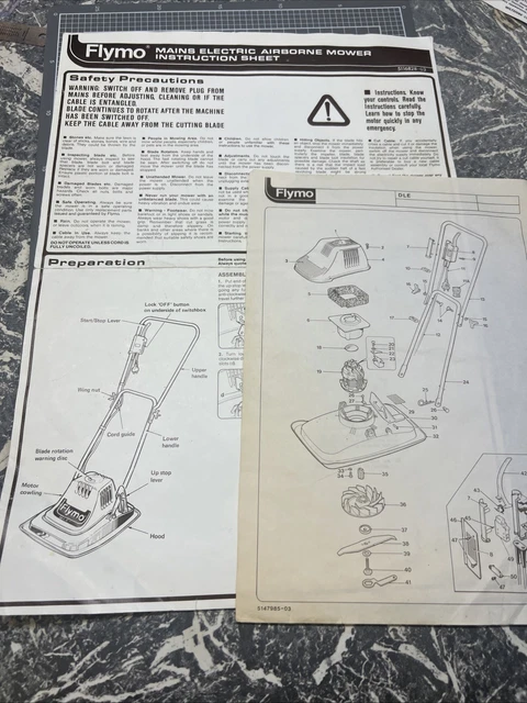 VINTAGE BROCHURE ADVERTISEMENT MANUAL FLYMO ELECTRIC LAWNMOWER 1980s ...