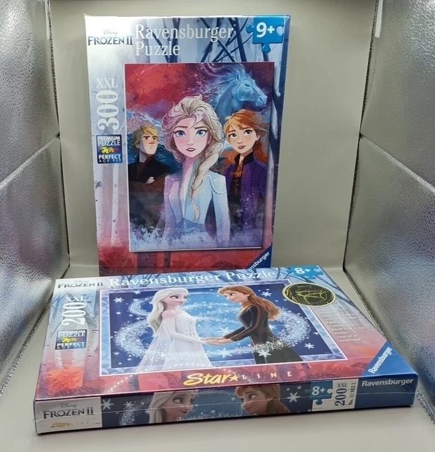 FROZEN 2 RAVENBURGER puzzle jigsaw bundle of two jigsaws. Glow in the ...