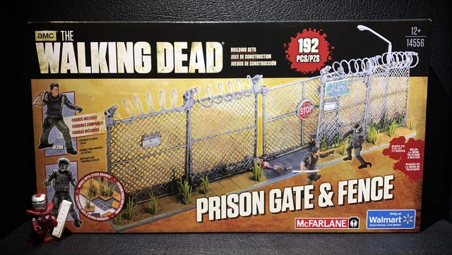 THE WALKING DEAD Building Sets Prison Gate & Fence McFarlane Neu ...