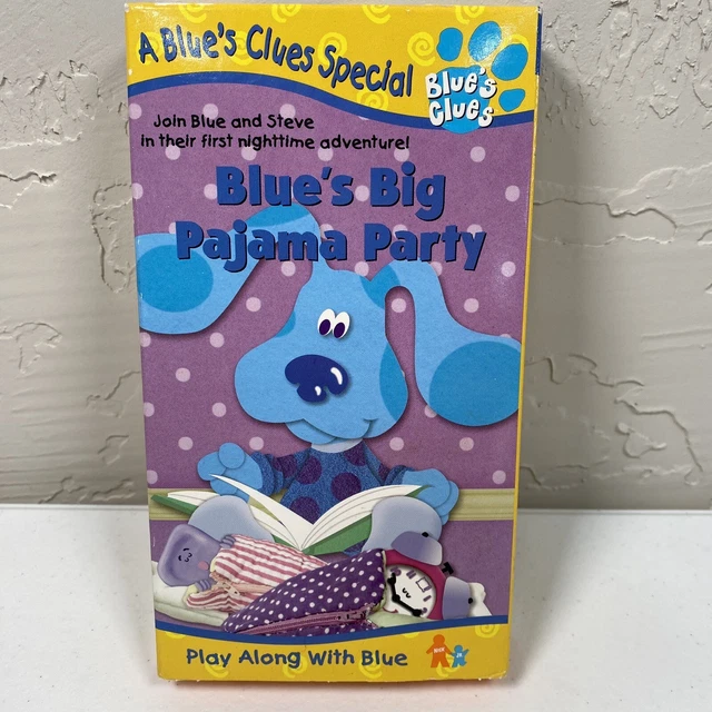 BLUE’S CLUES - Blue’s Big Pajama Party VHS 1999 Play Along With Blue ...