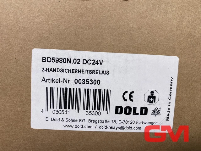 DOLD ZWEIHAND-SICHERHEITSRELAIS BD5980N.02 safety relay 0035300 24V EUR 142,00 - PicClick DE