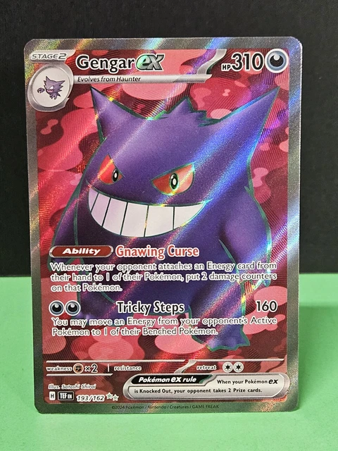 GENGAR EX 193/162 Pokemon TCG Temporal Forces Full Art Ultra Rare Card ...