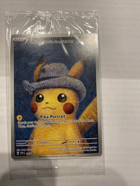 PIKACHU WITH GREY Felt Hat 085 Promo Card Pokemon X Van Gogh Museum EUR ...