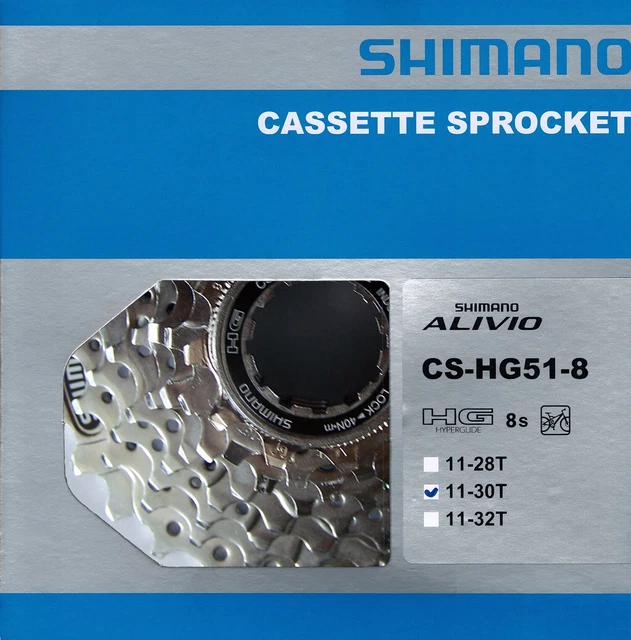 SHIMANO CS HG 51 8 fach Zahnkranz Alivio 11-30 11-32 Kassette Ritzel CS ...