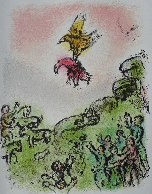 MARC CHAGALL : Le faucon et la colombe, Lithographie #ODYSSÉE HOMERE ...