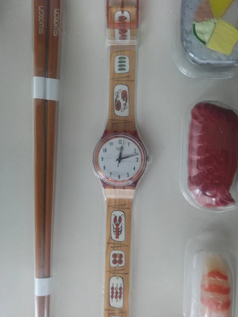 MONTRE VINTAGE RARE Coffret Swatch Hors d'Œuvre, Sushi, Comme Neuve ...