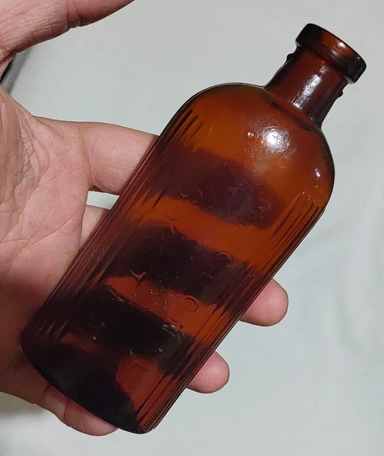 RUST RED AMBER Colour Glass Macdonald Steam System Poison Bottle. £28. ...