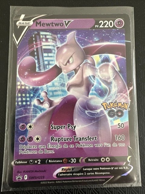CARTE POKEMON MEWTWO V PROMO SWSH223 - POKEMON GO EPEE ET BOUCLIER 2022 ...