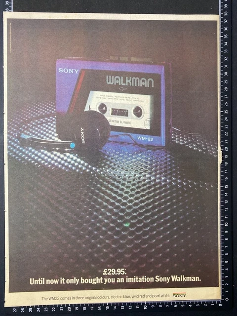 SONY WALKMAN CASSETTE Player - 1984 Vintage Poster Size Advert Z1 £11. ...