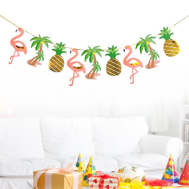 HAWAIIAN PARTY BUNTING Luau Graduation Banner Tropical Birthday Banner ...