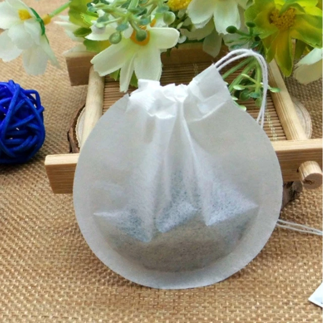100PCS DISPOSABLE ROUND Wood Pulp Filter Paper Coffee Tea Bag Tea Pouch ...