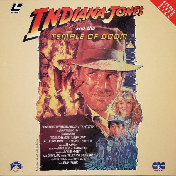 LD LASERDISC INDIANA JONES and the TEMPLE OF DOOM (1984) UK-Edition PAL ...