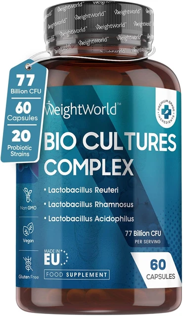 BIO CULTURES COMPLEX Probiotics and Prebiotics - 77 Billion CFU - 20 £ ...