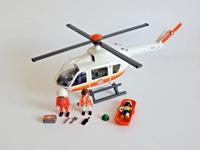 PLAYMOBIL 6686 HÉLICOPTÈRE de Secours + Secouriste + Civière – 36 cm ...