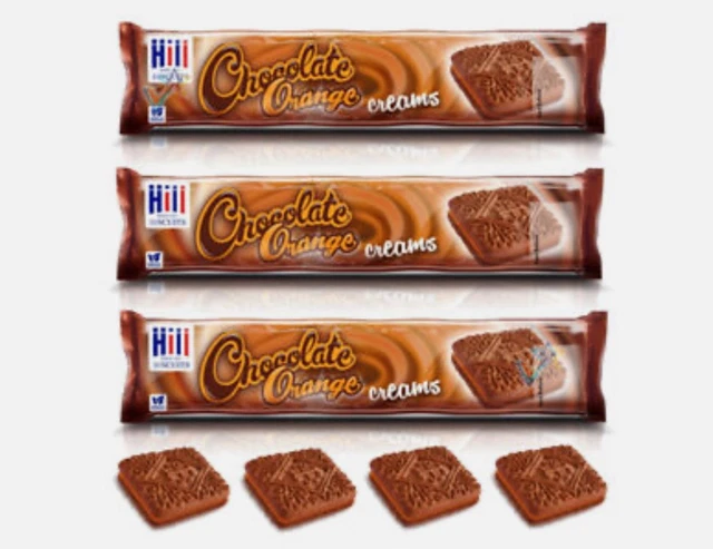 3 X 150G Hill Chocolate Orange Cream Sandwich Biscuits Packs £6.51 ...