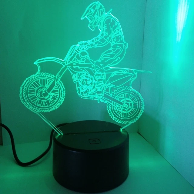 3D LAMP VISUAL Light Touch Switch Colorful Night Light (Motorcycle) £16 ...