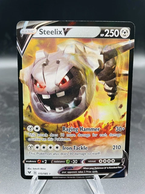 POKEMON STEELIX V 115/185 Vivid Voltage Ultra Rare Holo NM £1.40 ...