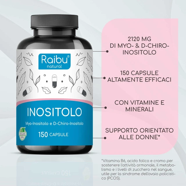 INOSITOLO INTEGRATORE MYO & D Chiro Inositolo PCOS e Ovaio Policistico ...