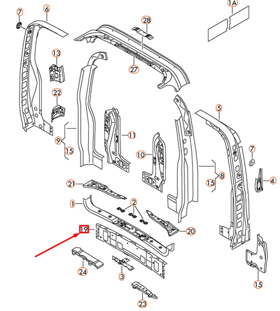 NEW VW TRANSPORTER T5 Rear End Transverse Carrier 7E0814293A £137.08 ...